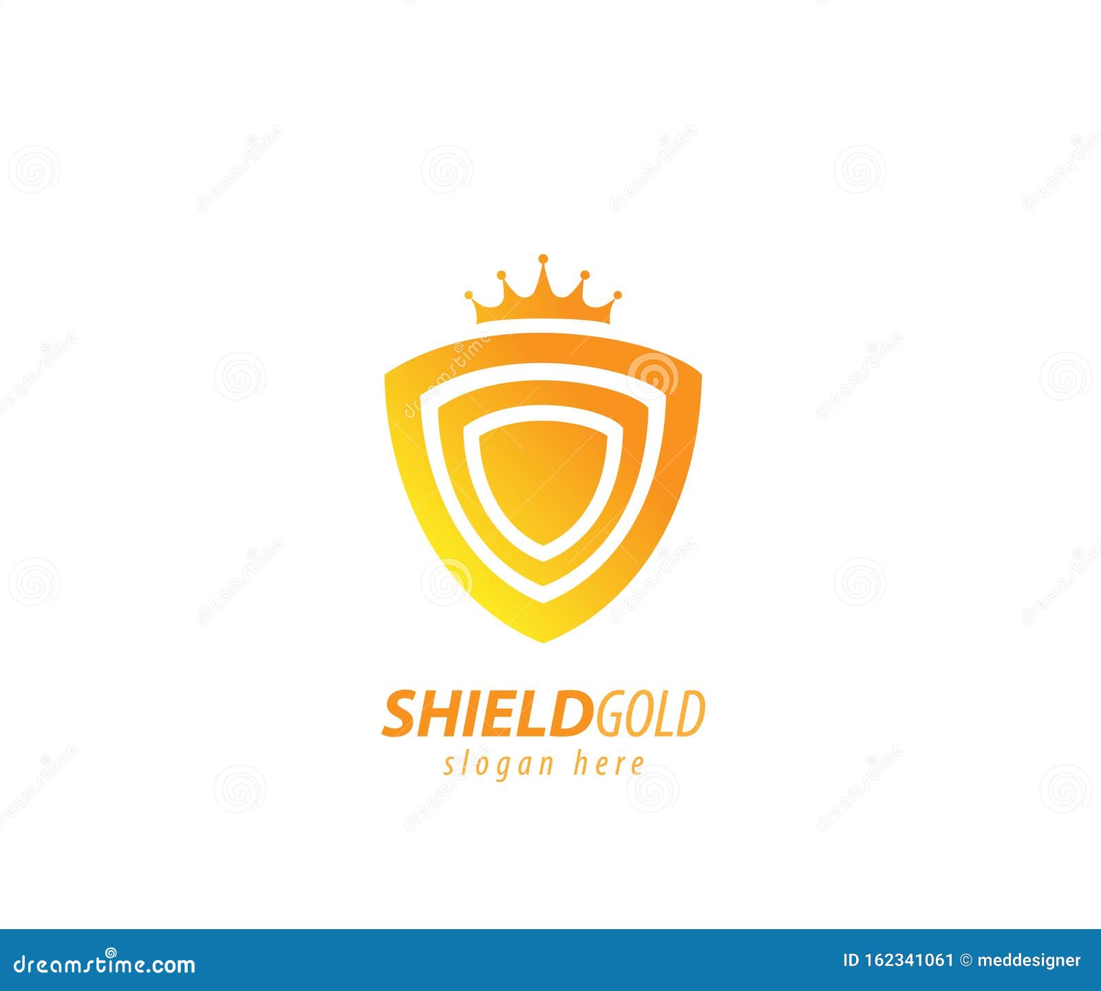 Shield gold logo stock illustration. Illustration of protection - 162341061