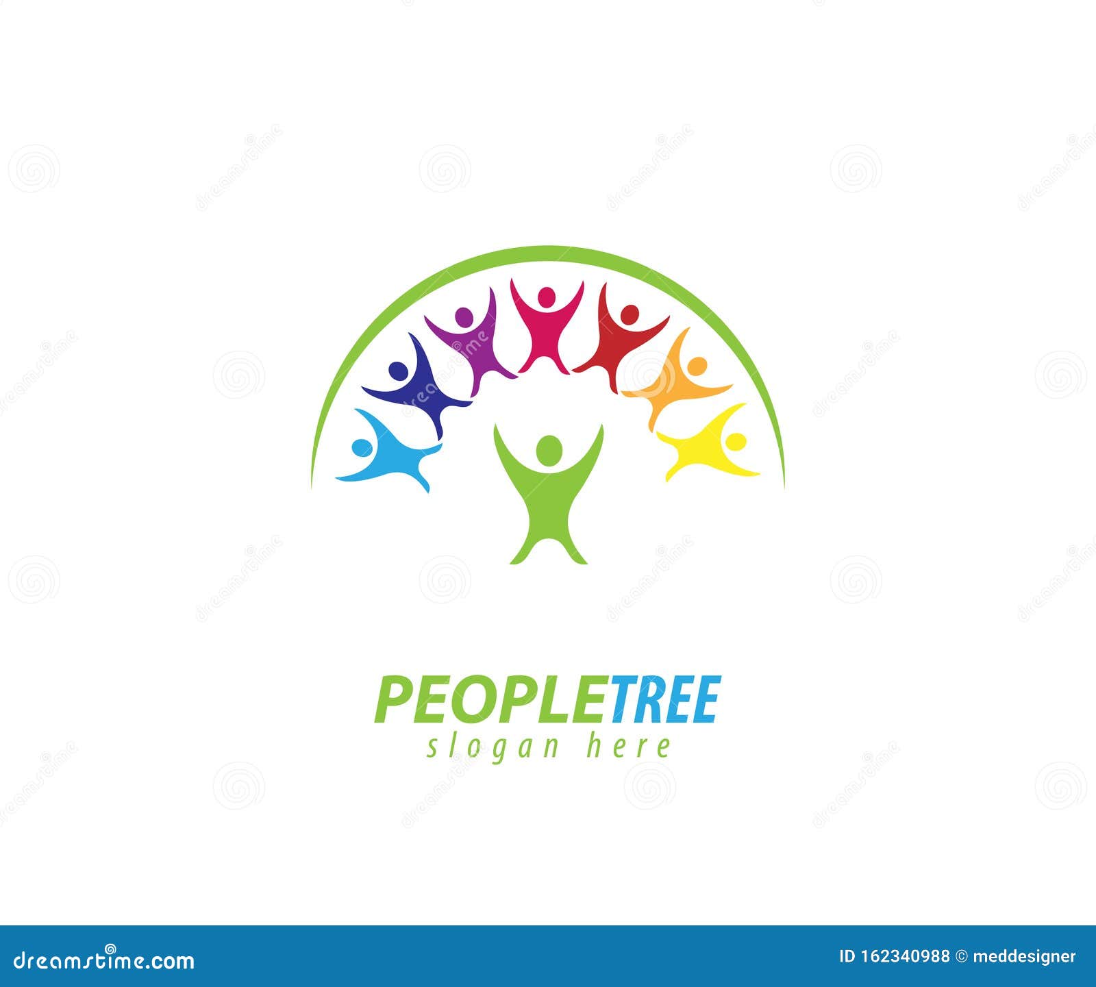 Tree people design logo stock illustration. Illustration of friendship ...