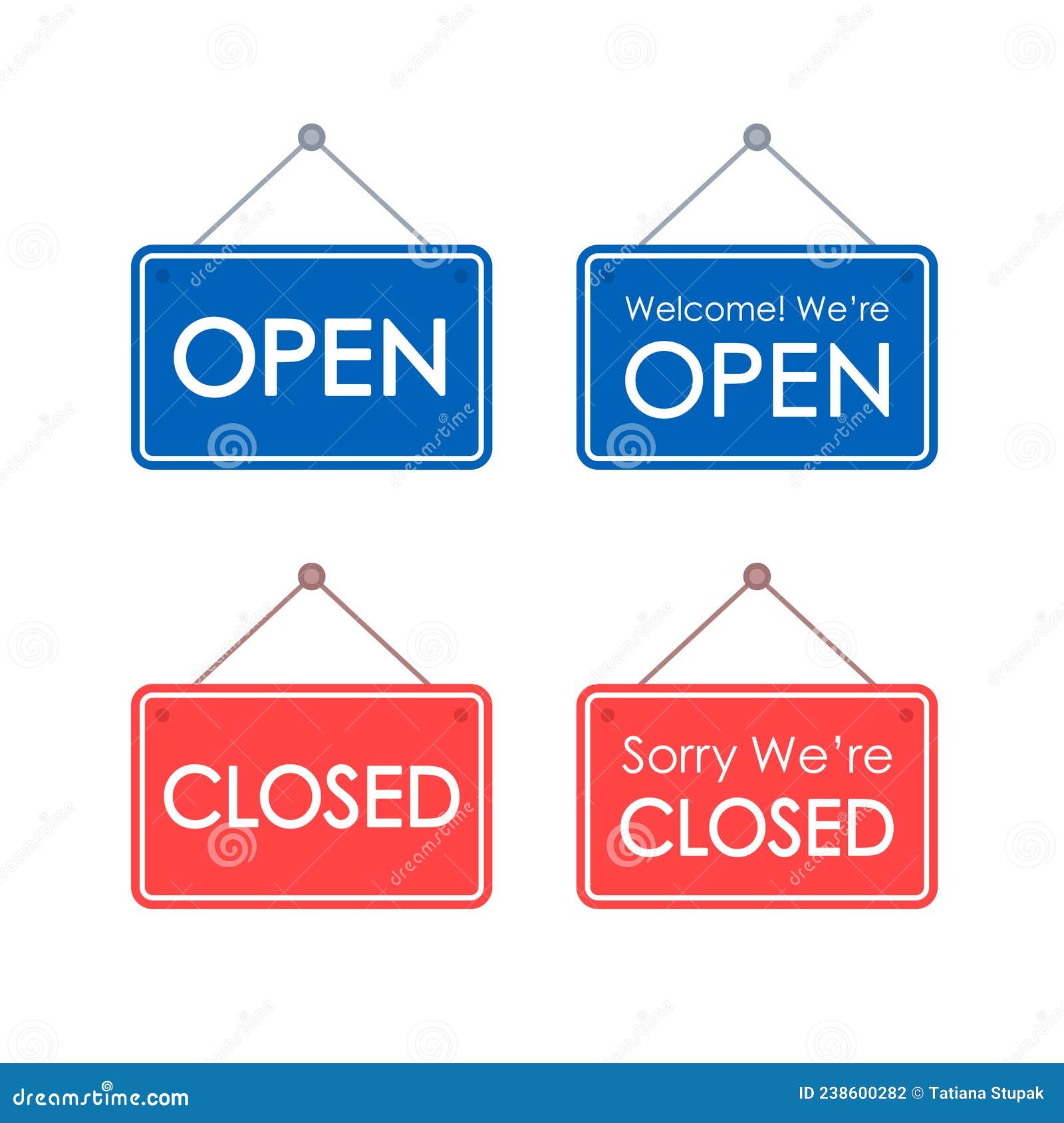 Business Signboard Open and Closed Icon Set, Vector Stock Vector ...