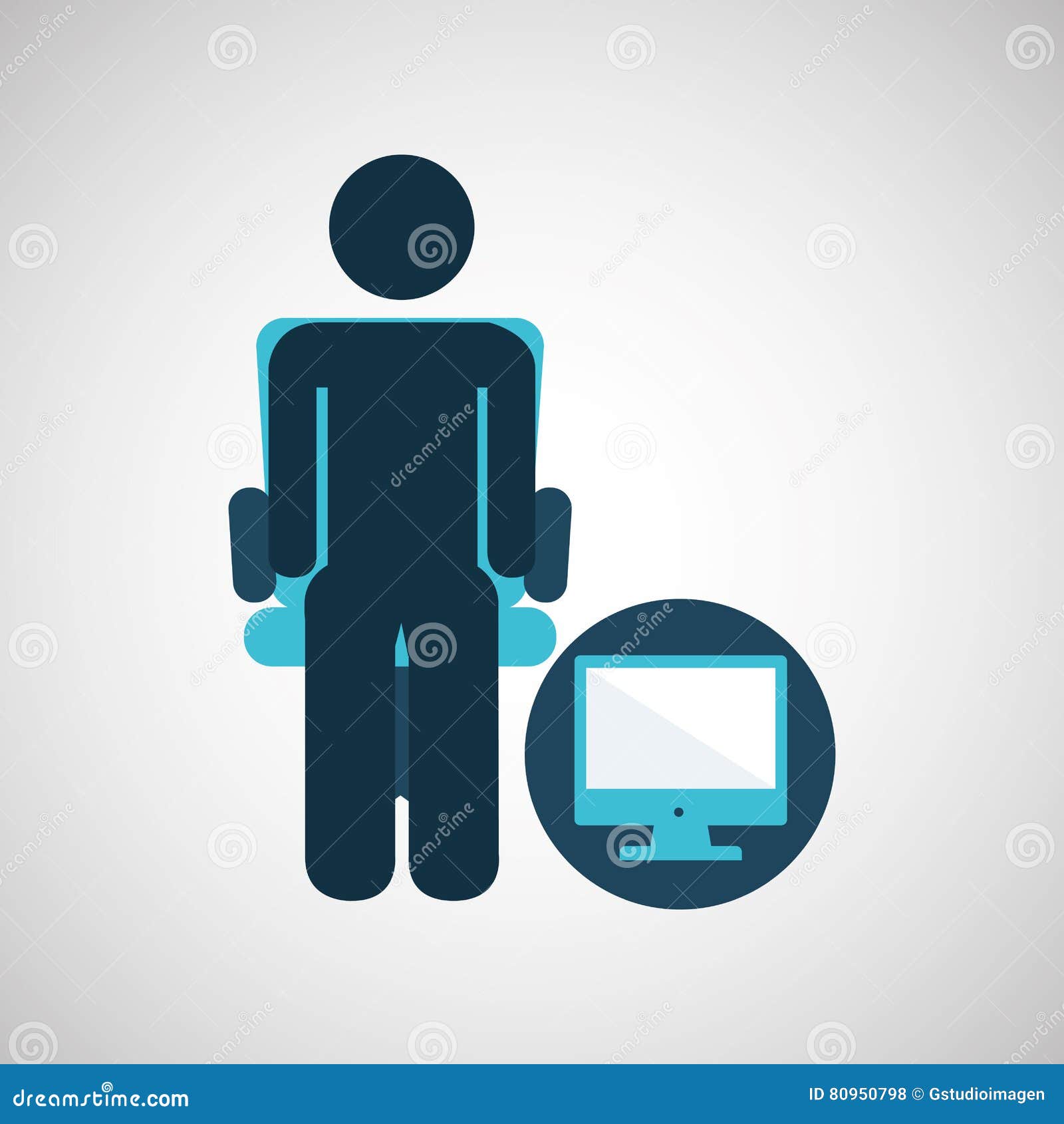 Business Silhouette Man Computer Stock Vector - Illustration of ...