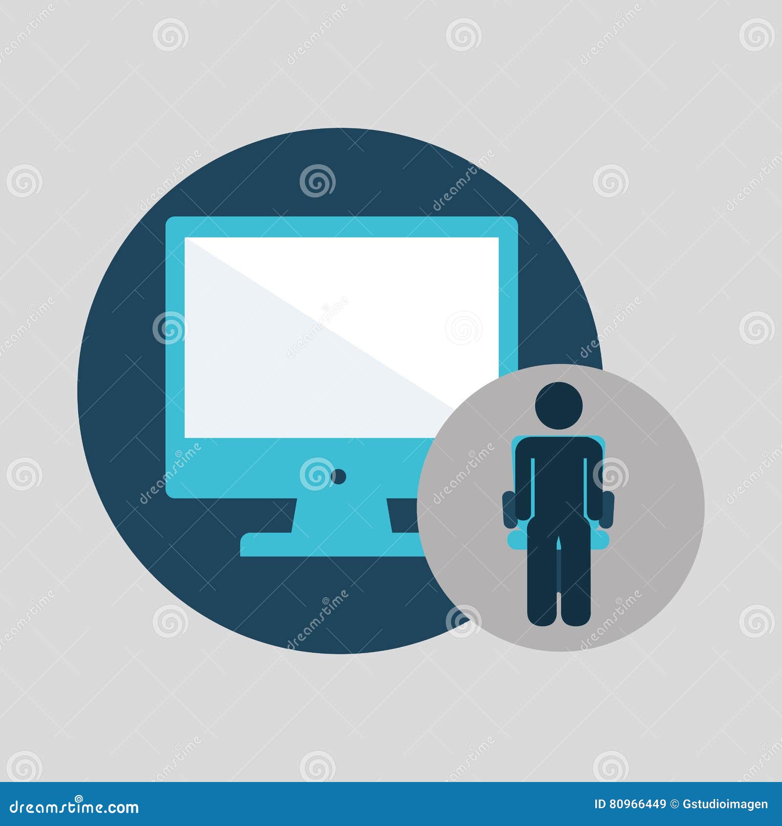 Business Silhouette Man Computer Stock Vector - Illustration of ...