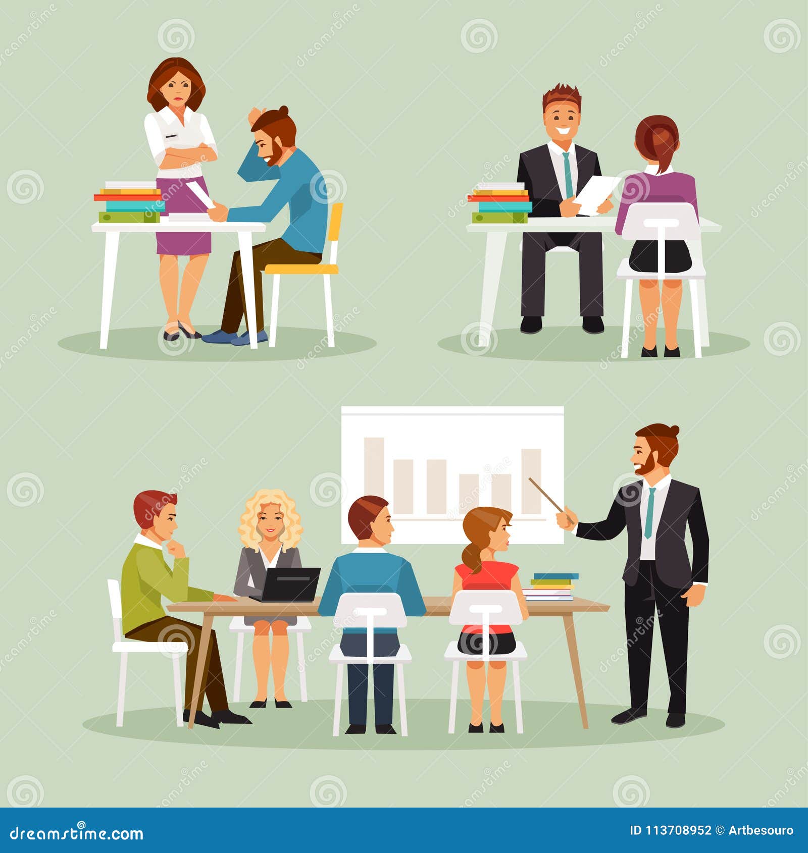 Business situation vector stock vector. Illustration of partner - 113708952
