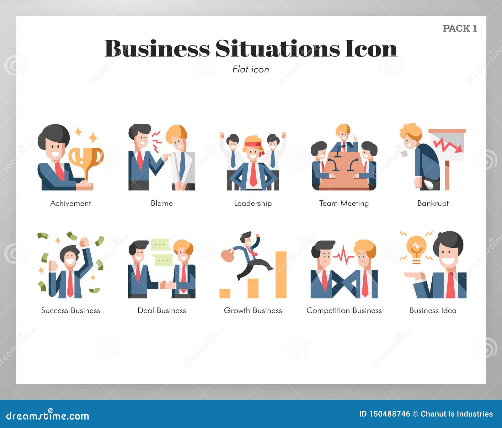 Vektorillustrationset Von Einfachen Situation Icons