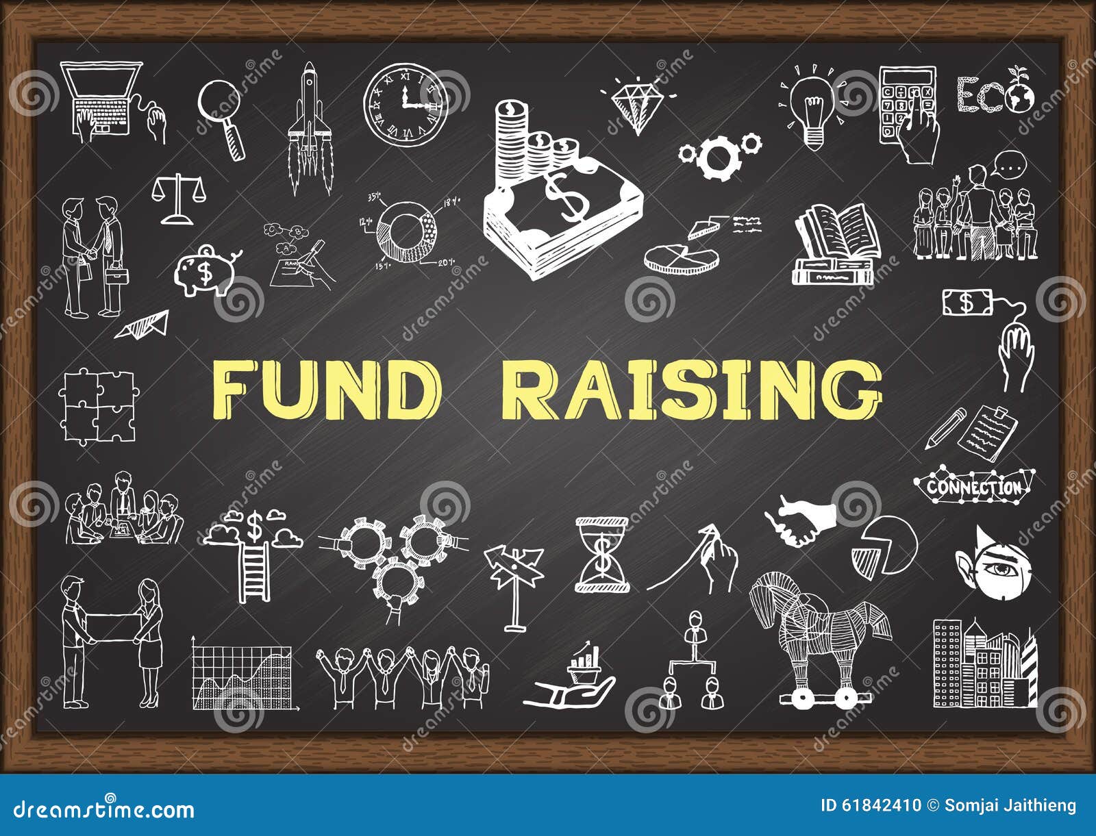 Business Sketch about Fund Raising on Chalkboard. Stock Vector ...