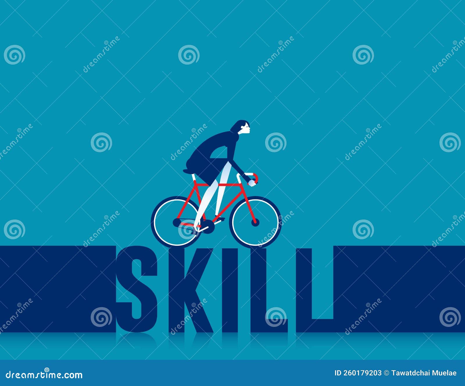 Business Skill for Positive Progress. Business Skill Development Vector ...