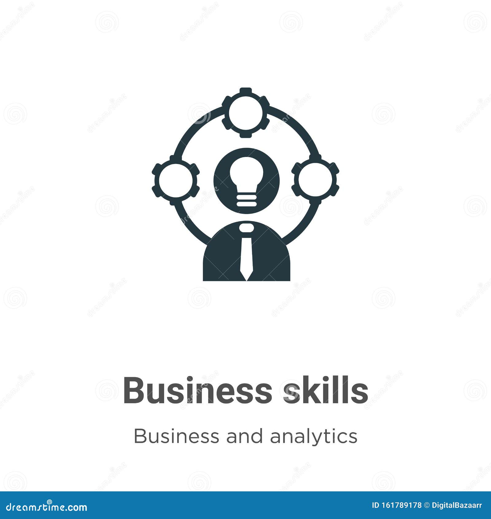 Business Skills Vector Icon on White Background. Flat Vector Business ...