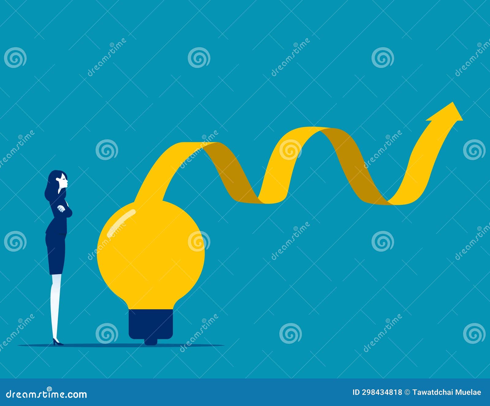 Business Smart Idea with Up Arrow Graph. Business Vector Illustration ...