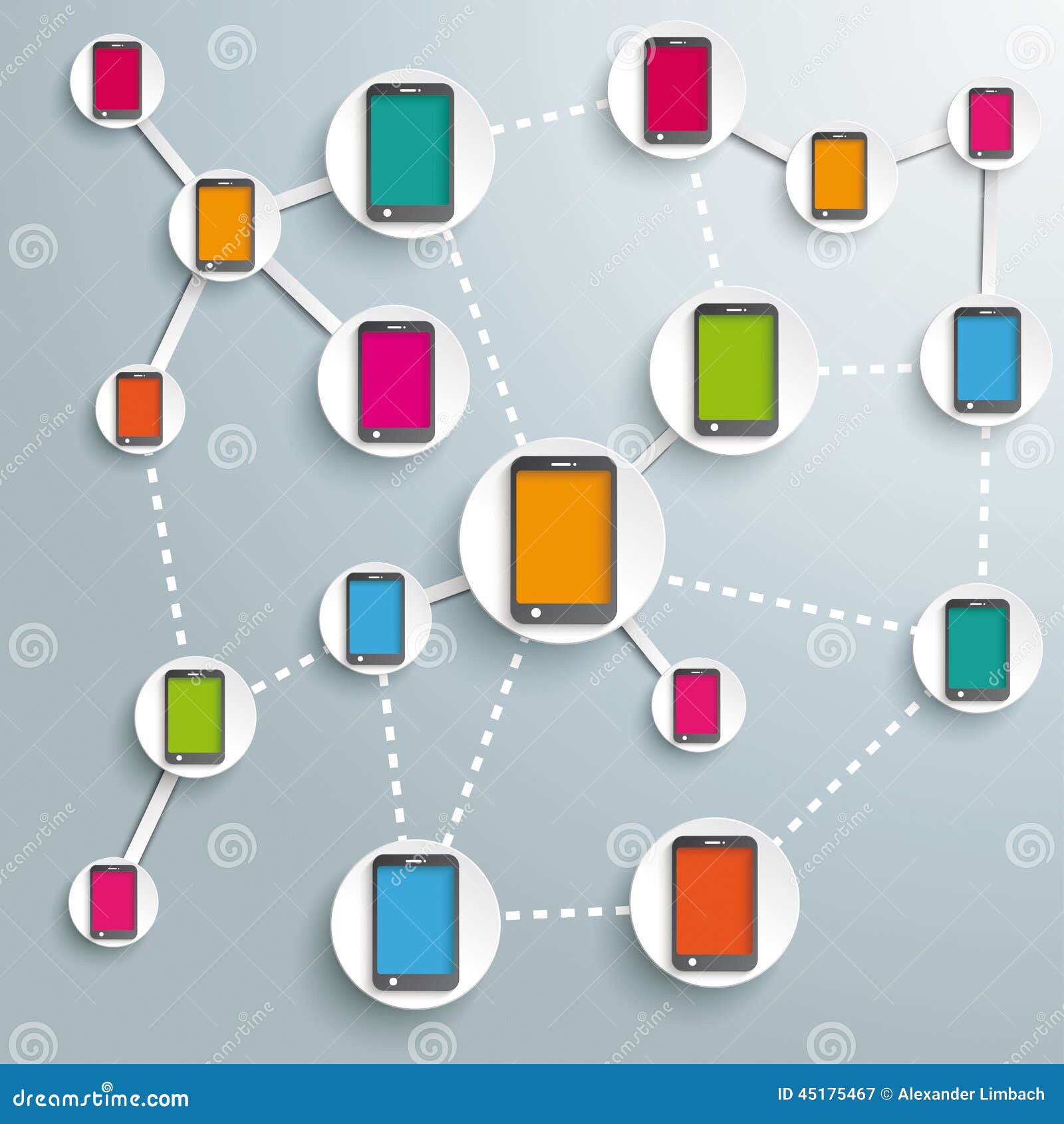 Business Smartphone Networks Stock Vector - Illustration of round ...