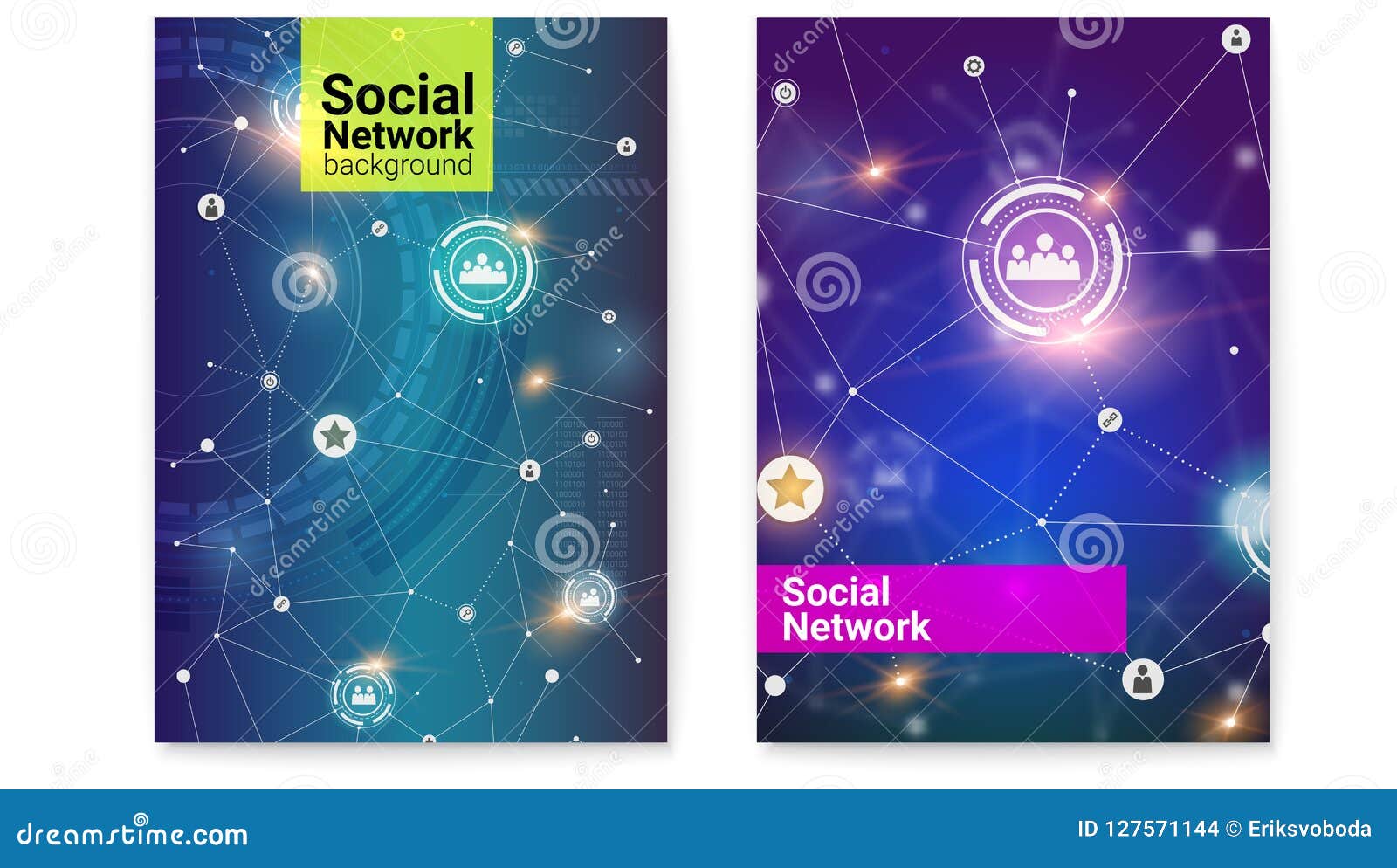 Business or Social Media Networks. Interaction in Internet Network ...