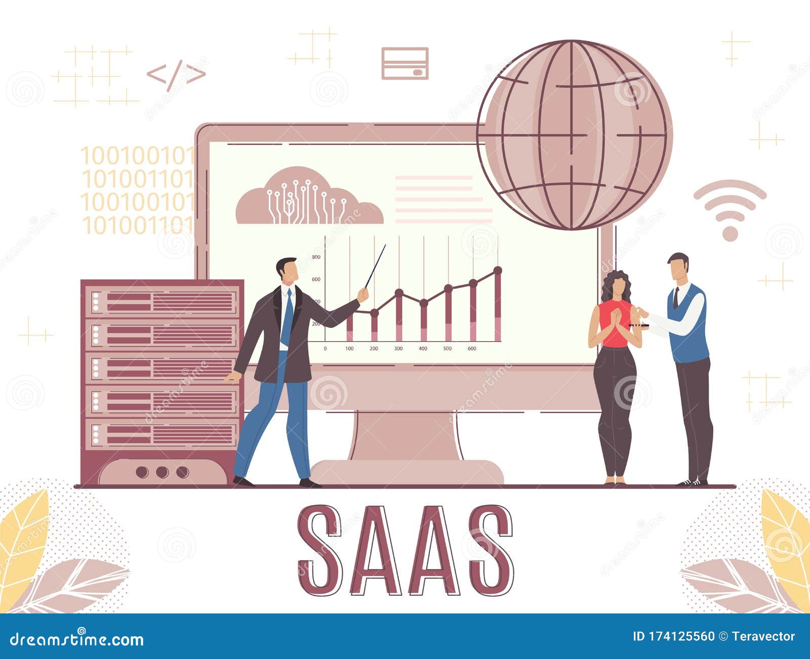 Business Software and Cloud Service Presentation Stock Vector ...