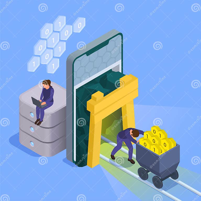 Business Software Isometric Background Stock Vector - Illustration of ...