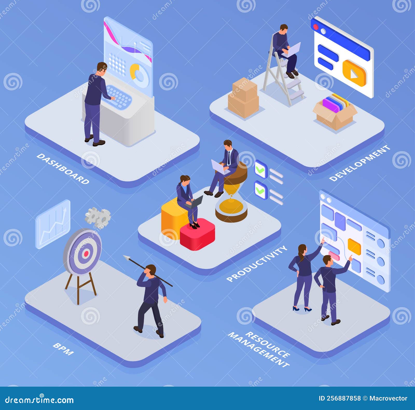 Business Software Isometric Infographics Stock Vector - Illustration of ...