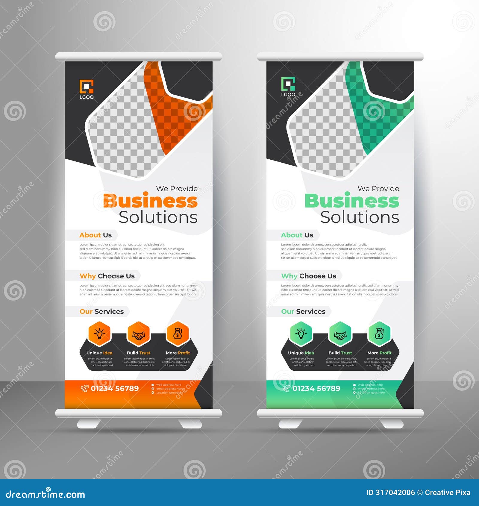 Business Solution Agency Rollup Banner Design Stock Vector ...