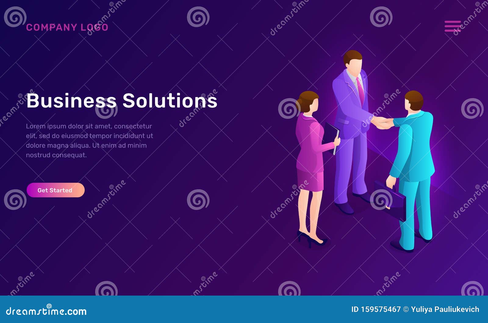 Business Solution and Agreement Isometric Concept Stock Vector ...