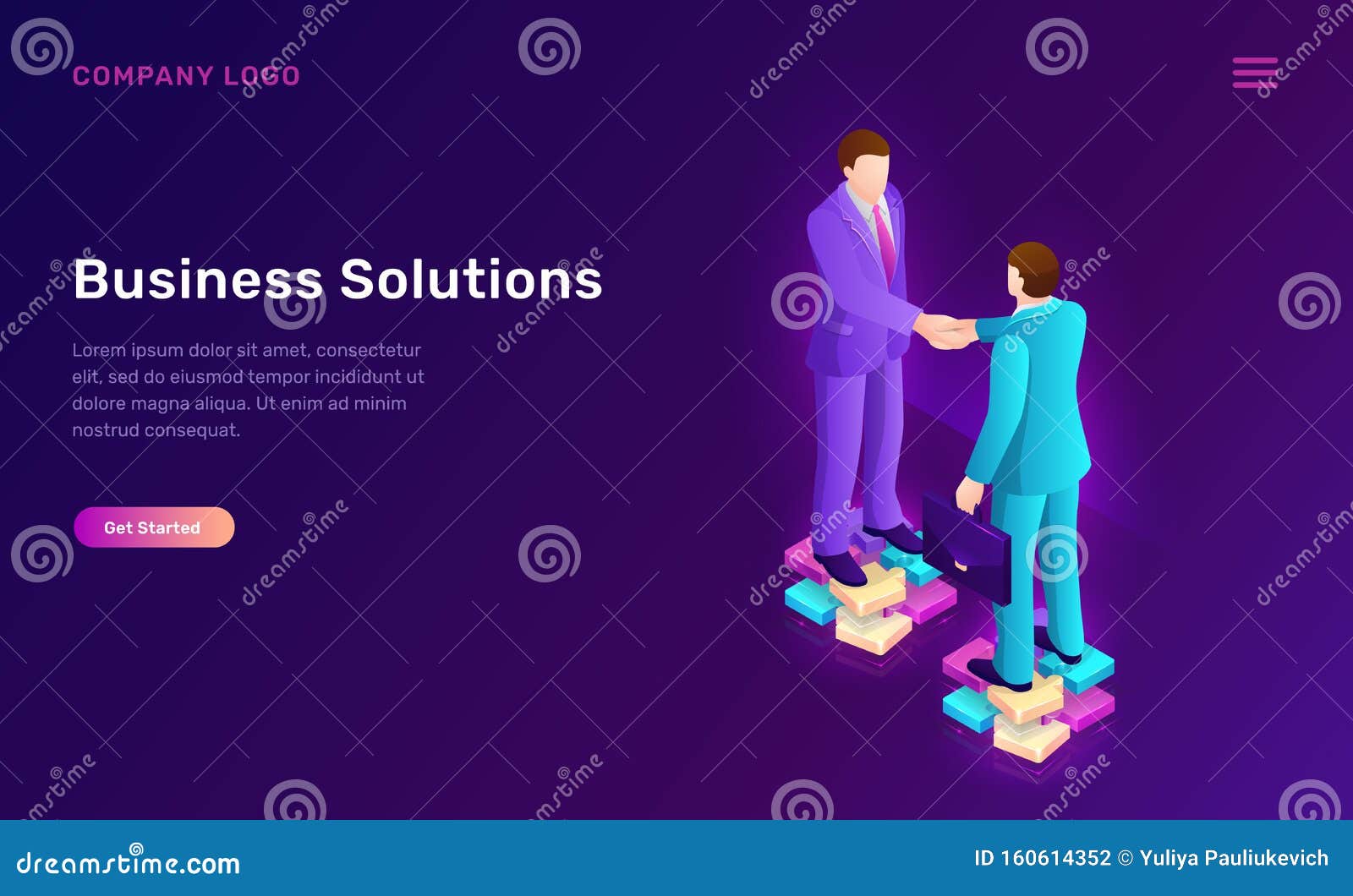 Business Solution and Agreement Isometric Concept Stock Vector ...