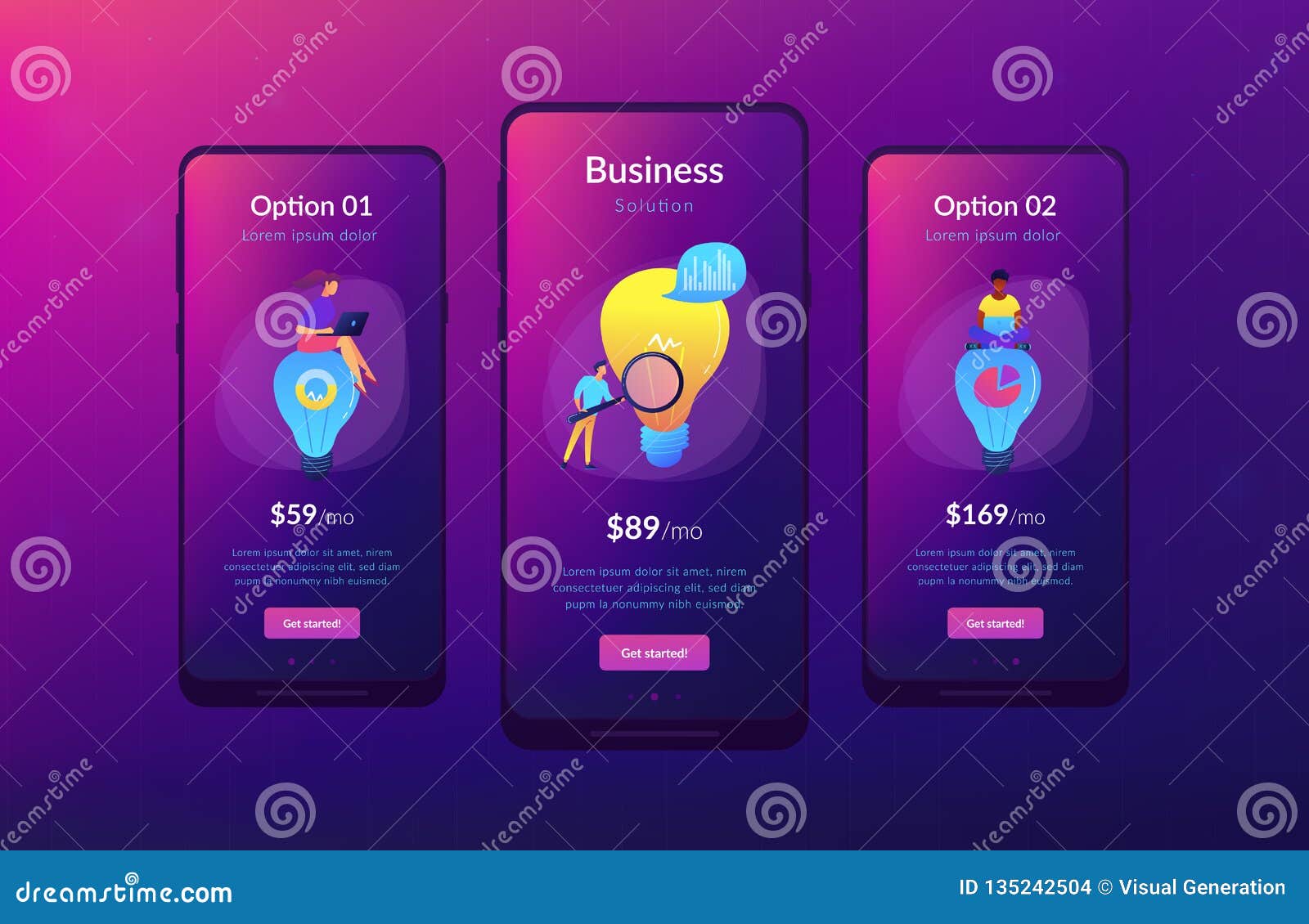 Business Solution App Interface Template. Stock Vector - Illustration ...