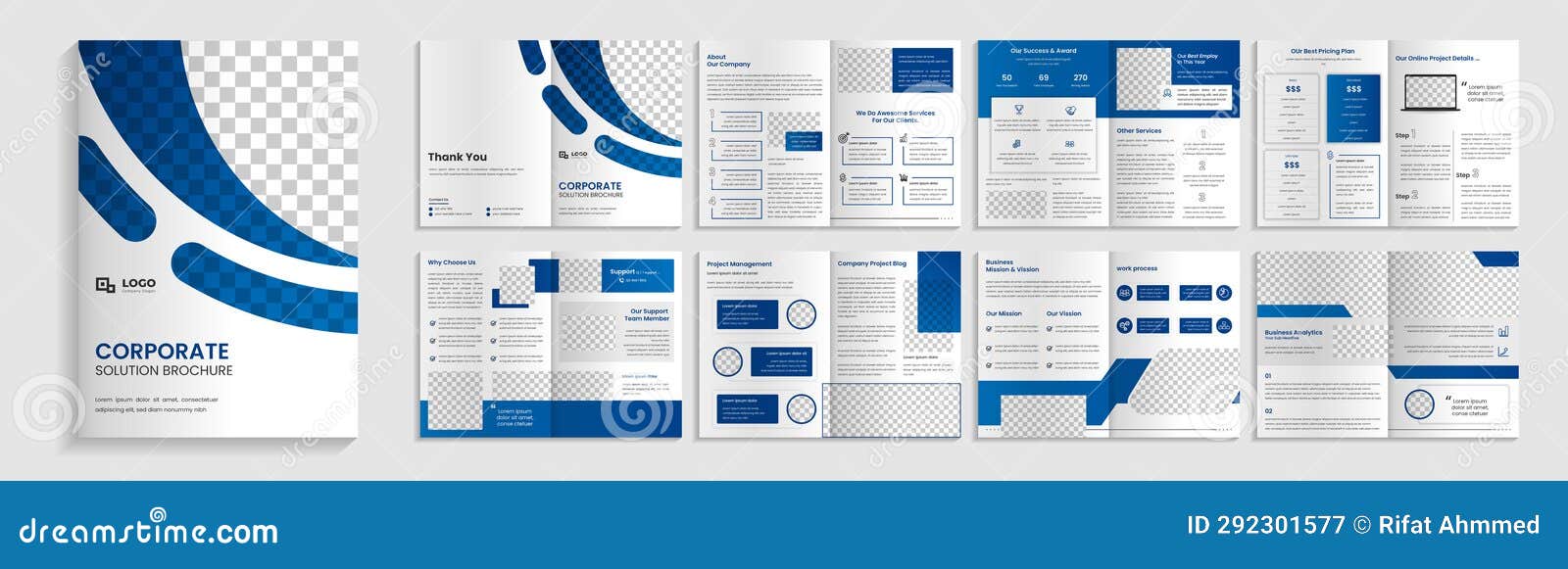 Corporate Business Solution Brochure, 16 Page Company Profile Editable ...