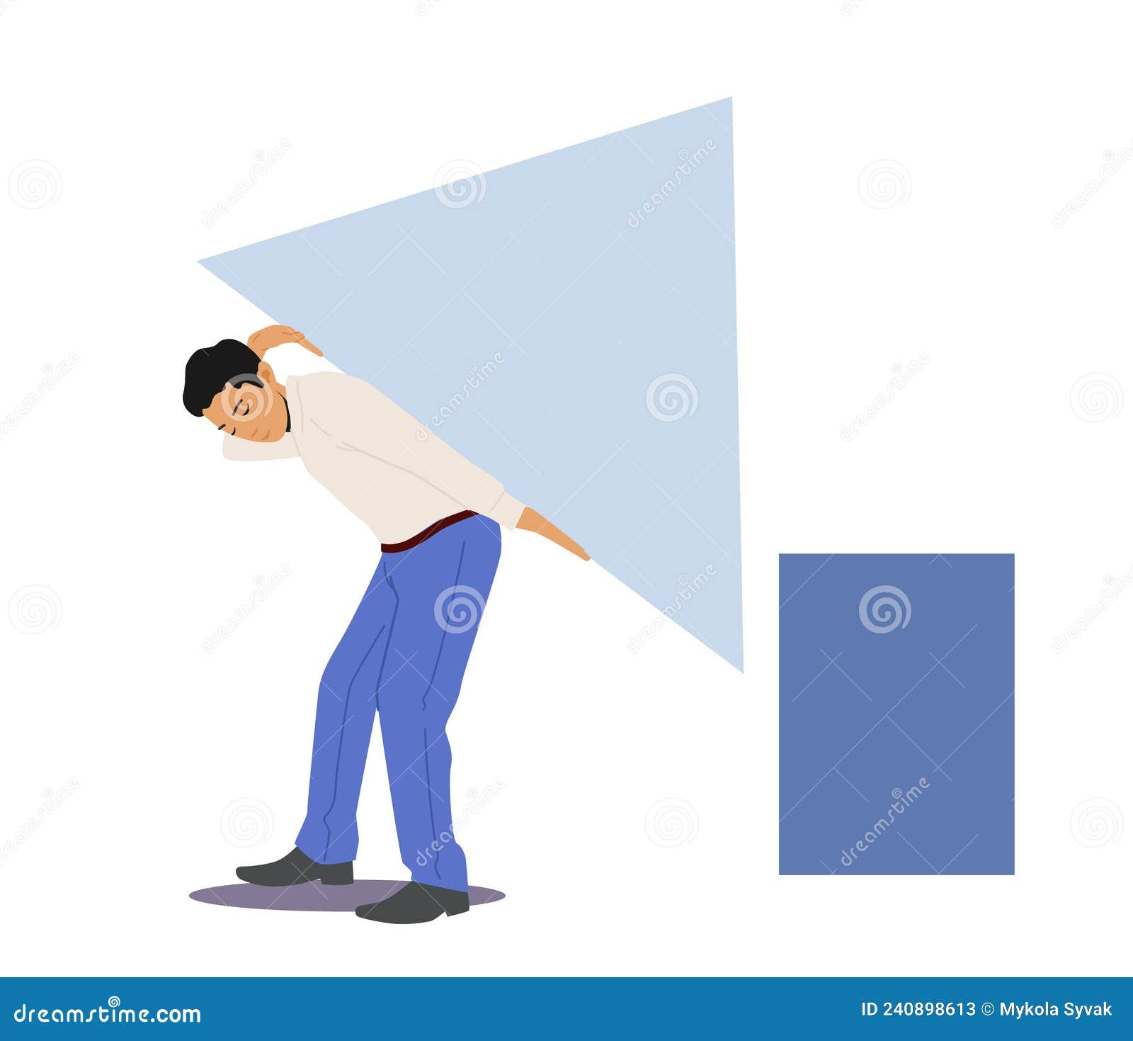 Business Solution, Compromise, Problem Solving Concept. Man Carry Huge ...