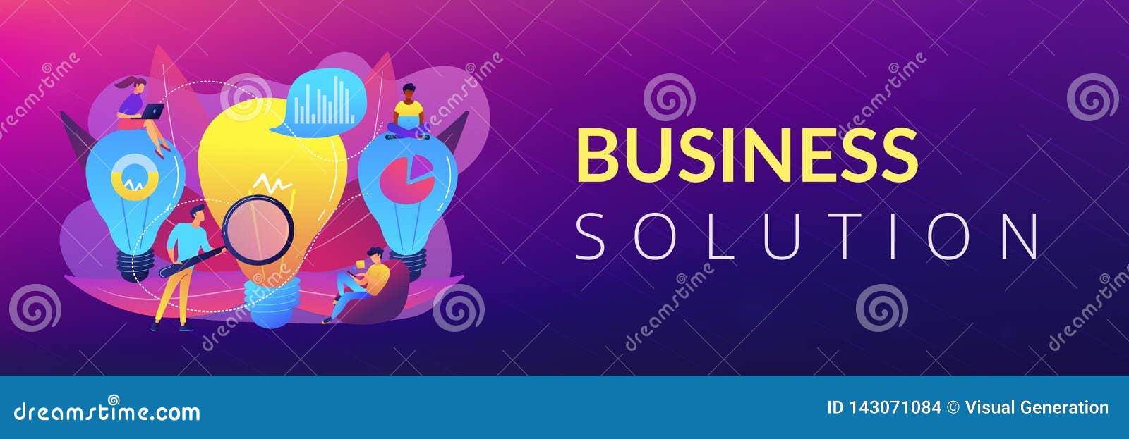Business Solution Concept Banner Header. Stock Vector - Illustration of ...
