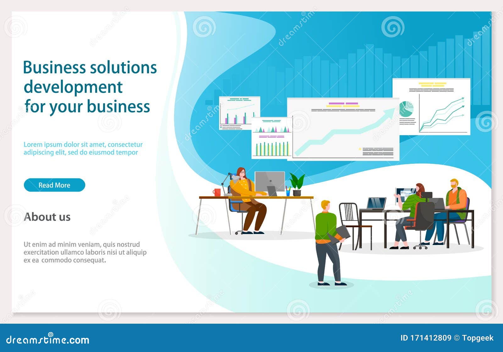 Business Solution and Development of Company Web Stock Vector ...