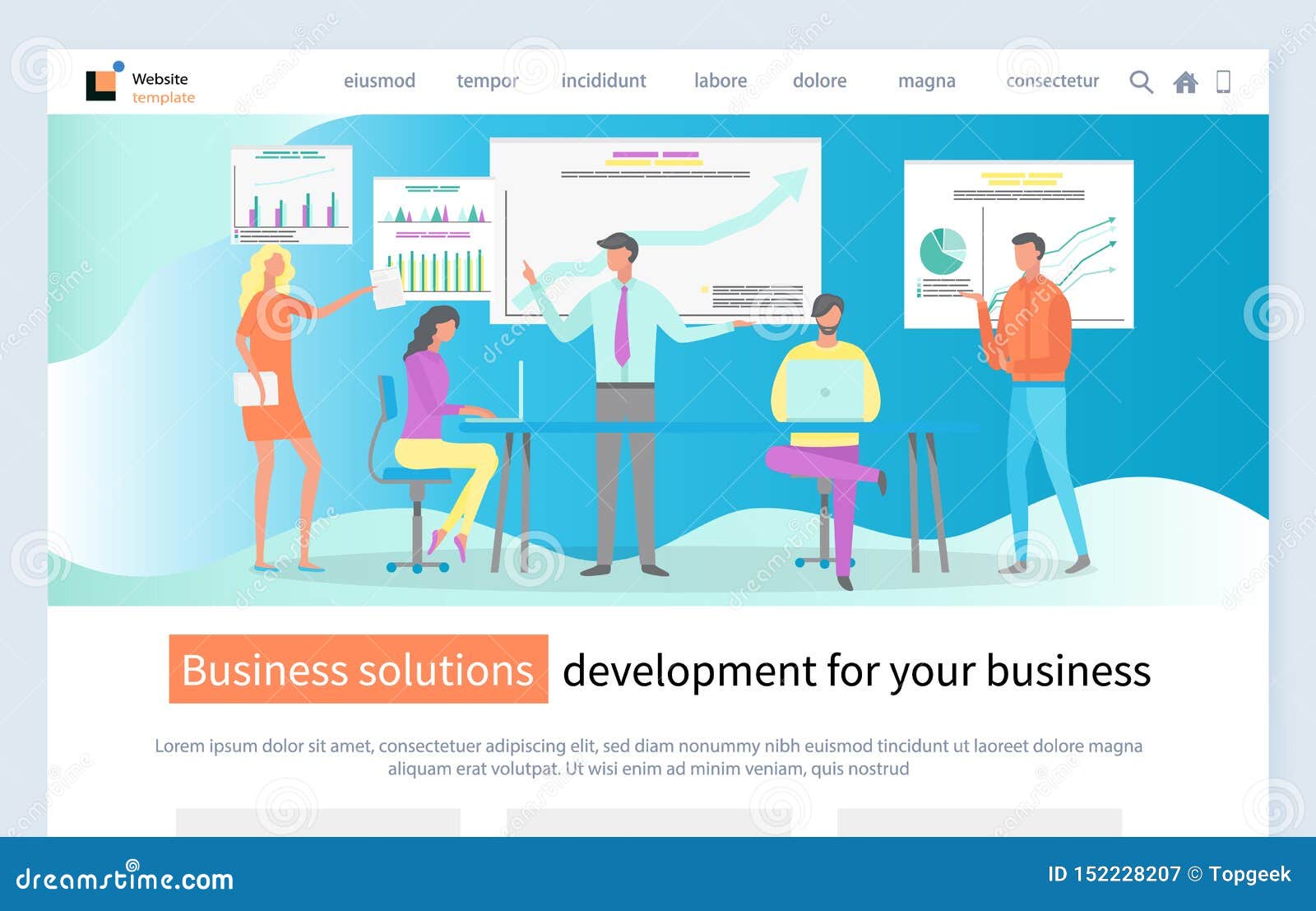 Business Solution Development for Your Website Stock Vector ...