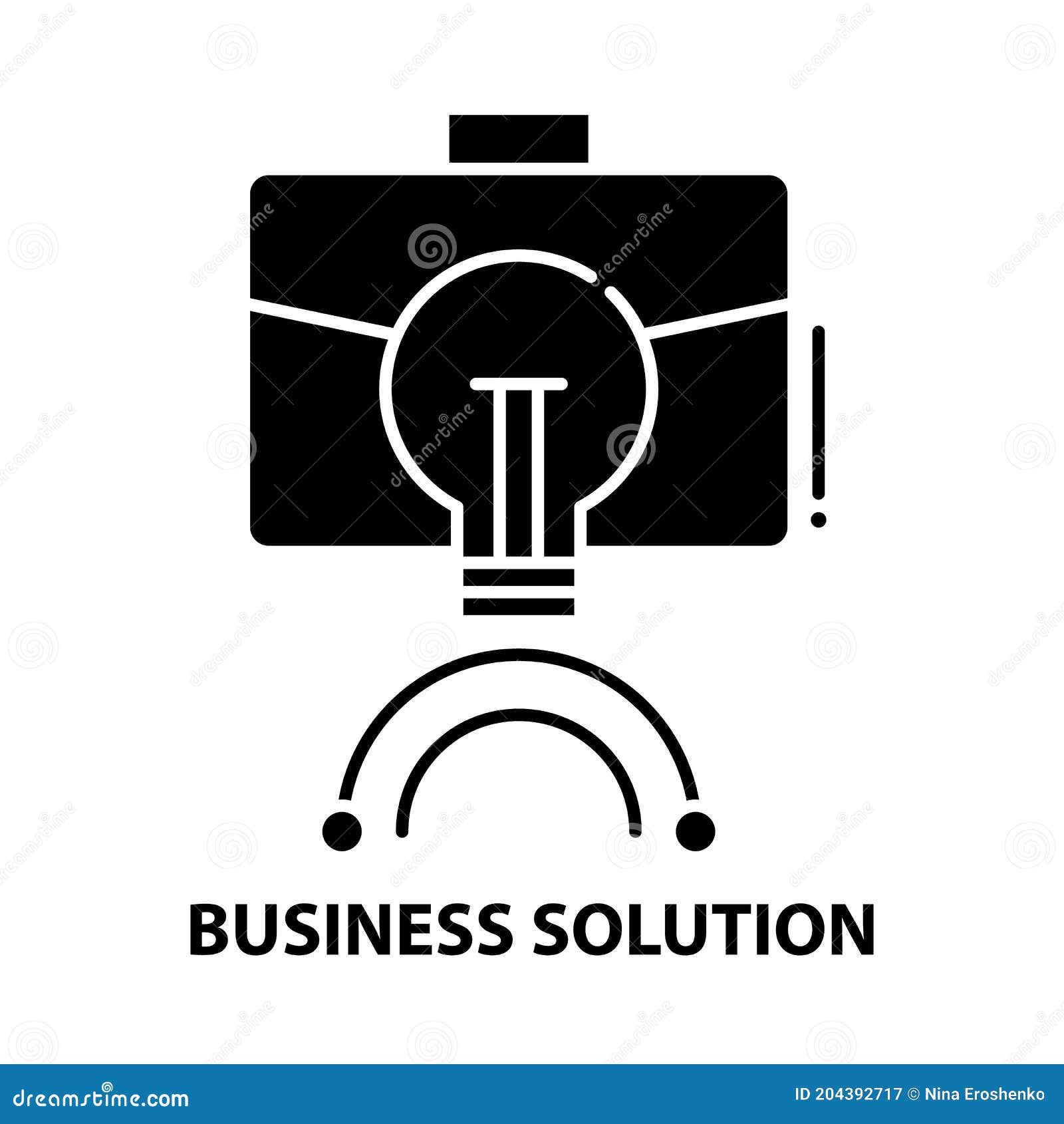 Business Solution Icon, Black Vector Sign with Editable Strokes ...