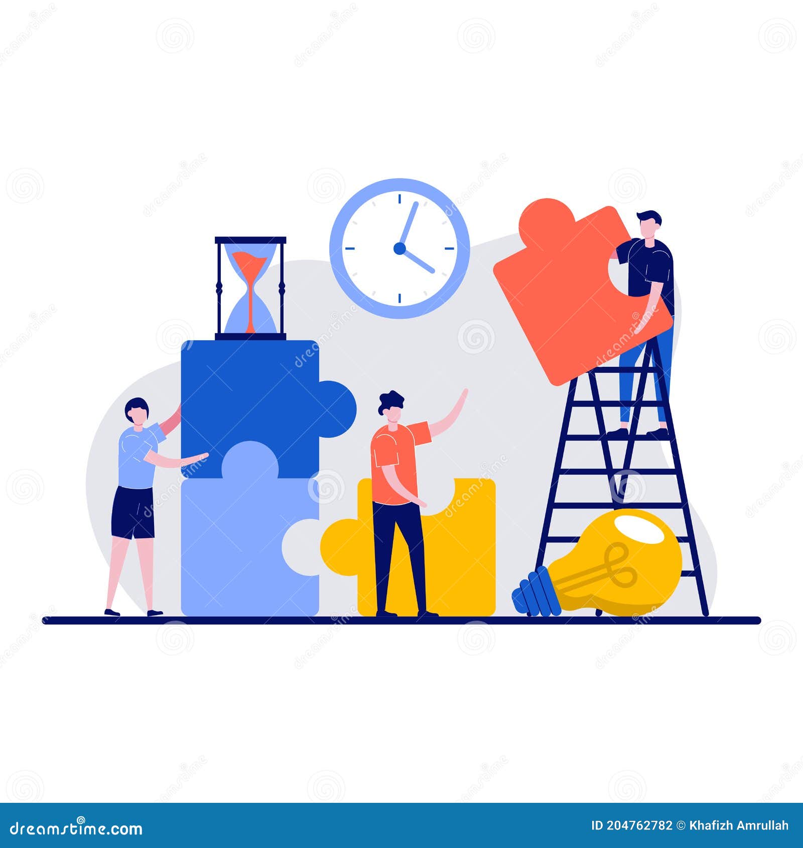 Business Solution, People Solving Problem Concept with Tiny Character ...