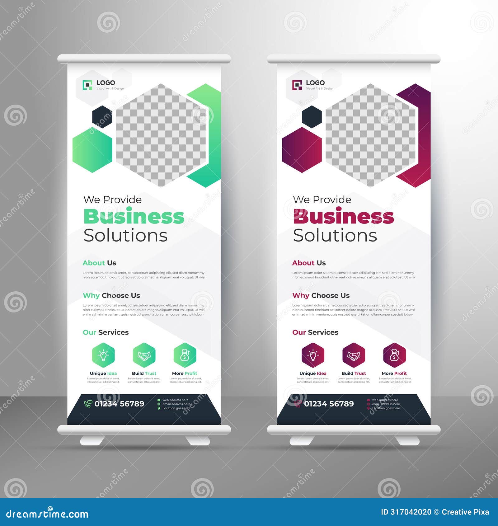 Business Solution Agency Rollup Banner Design Stock Vector ...