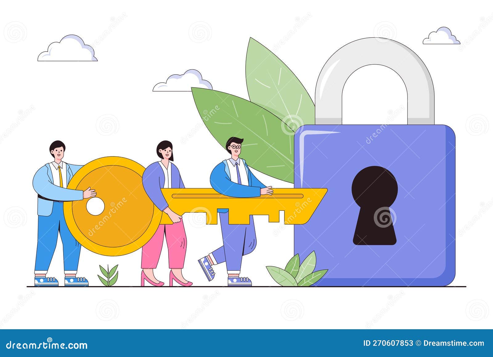 Business Solution Teamwork Concept. Business Team Colleagues Unlock ...