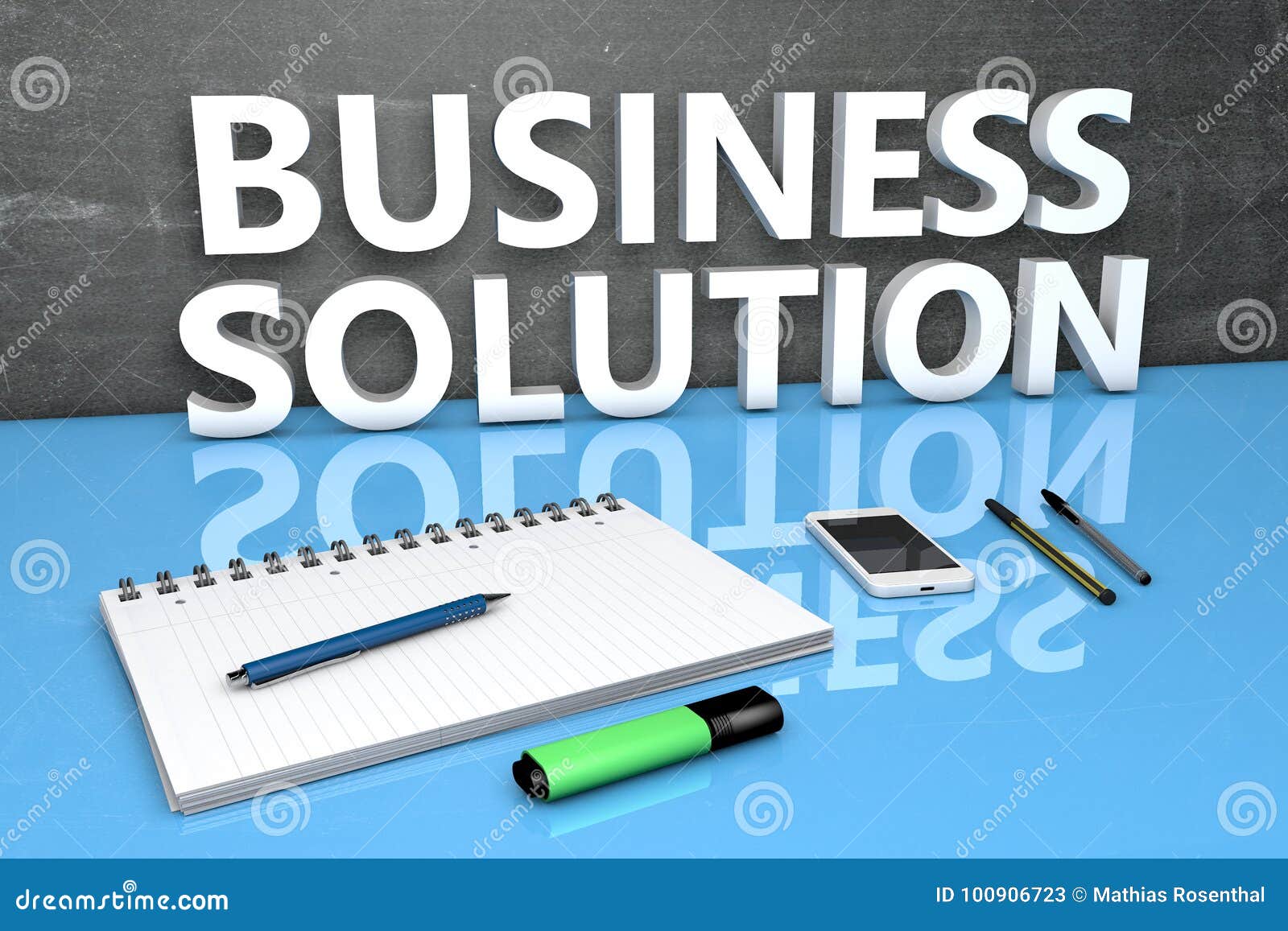 Business Solution Text Concept Stock Illustration - Illustration of ...