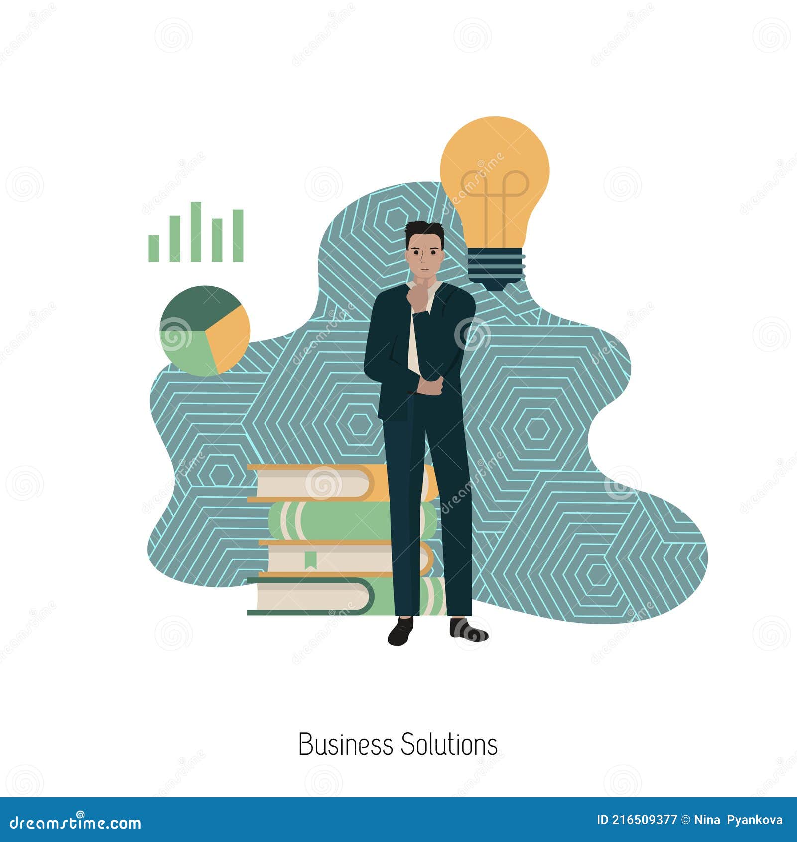 Business solutions concept stock vector. Illustration of homepage ...