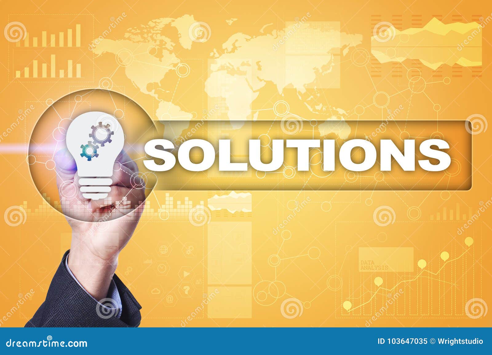 Business Solutions Concept on the Virtual Screen Stock Image - Image of ...