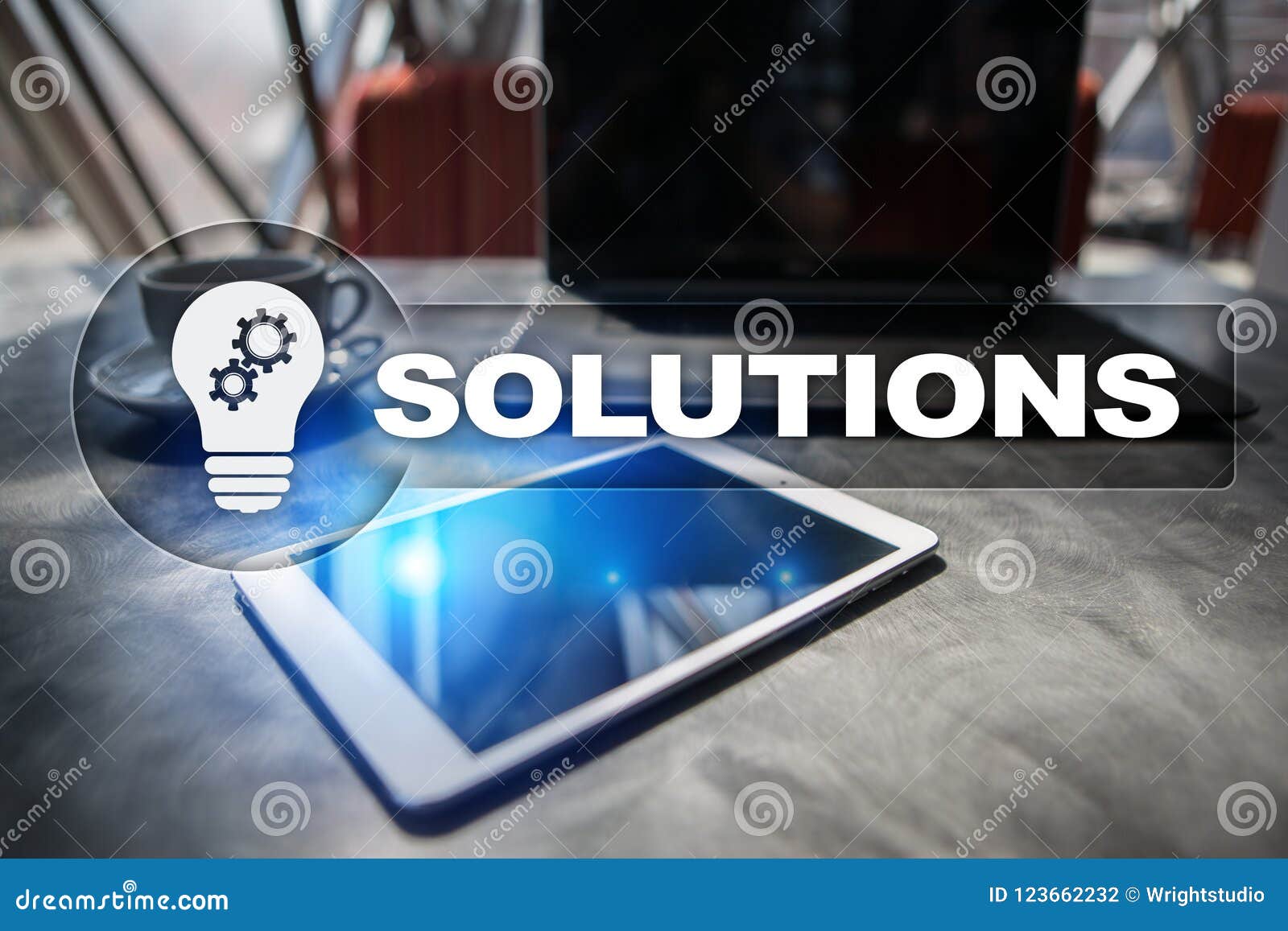 Business Solutions Concept on the Virtual Screen. Stock Photo - Image ...