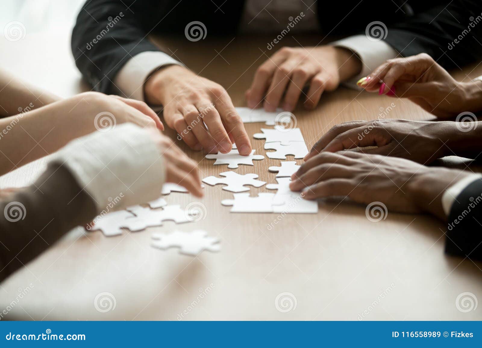 Business Solutions and Teamwork Concept, Multiracial Team Assemb Stock ...