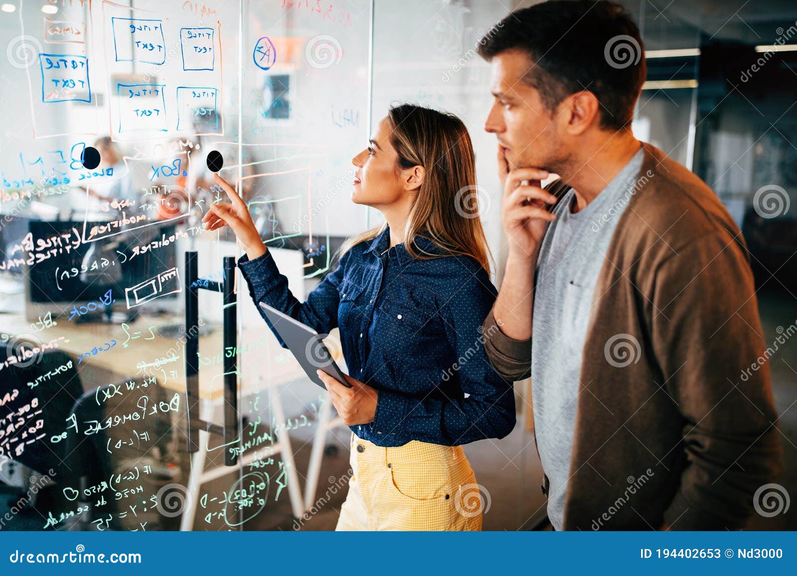 Business Solutions, Technology and Strategy Concept. Colleagues Working ...