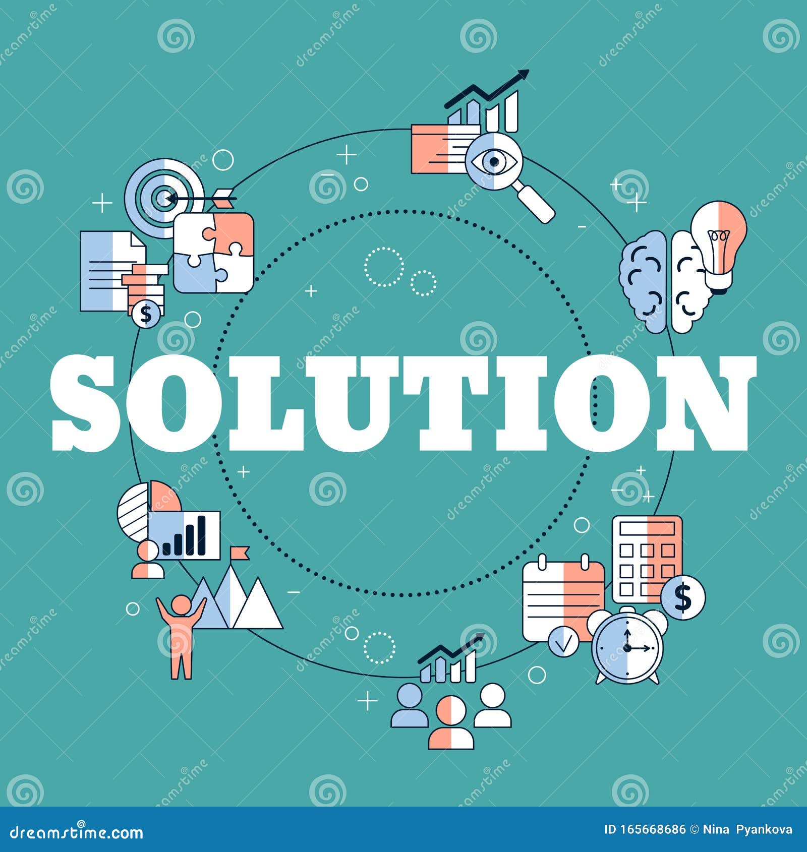 Business Solutions Vector Concept Stock Vector - Illustration of social ...
