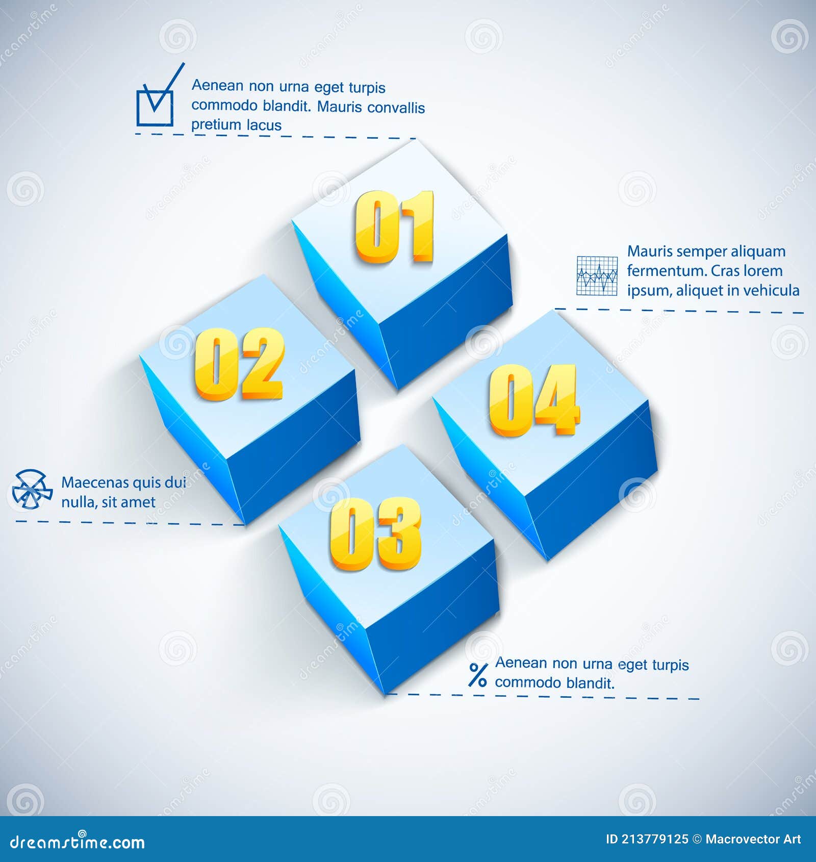 Business Square Matrix Chart Infographics With 4 Step Rectangles ...