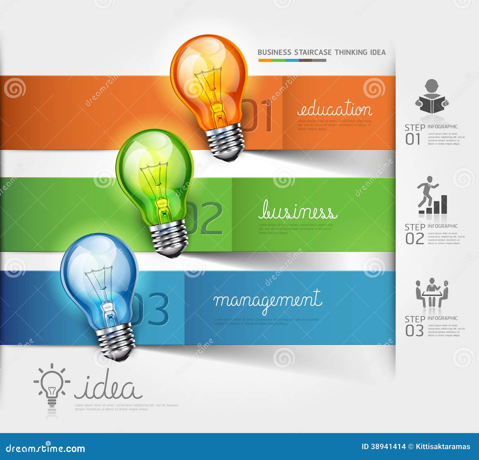Business Stair Steps Thinking Solution Idea. Stock Vector ...