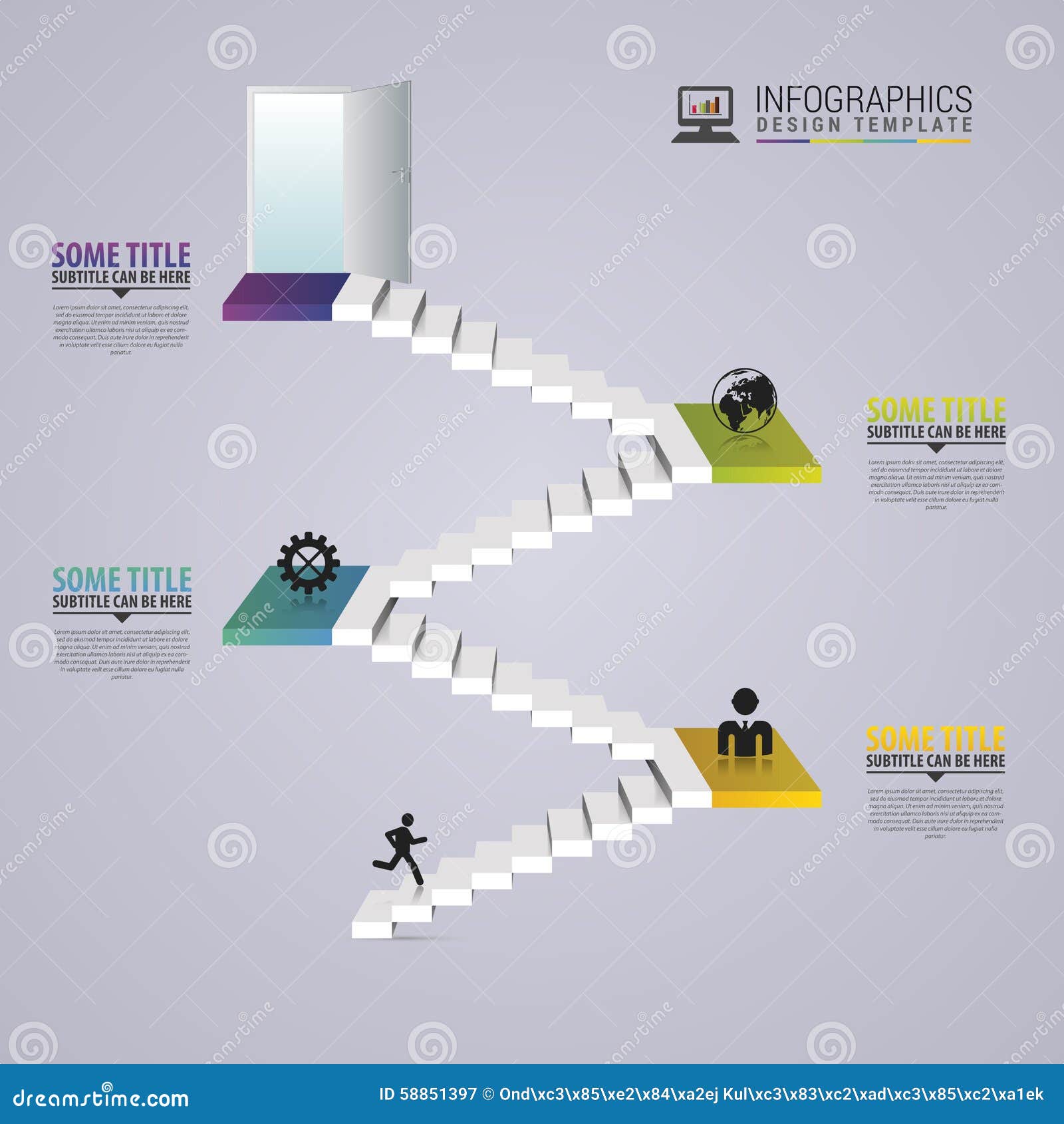 Business Staircase. Infographic Design Template Stock Vector ...