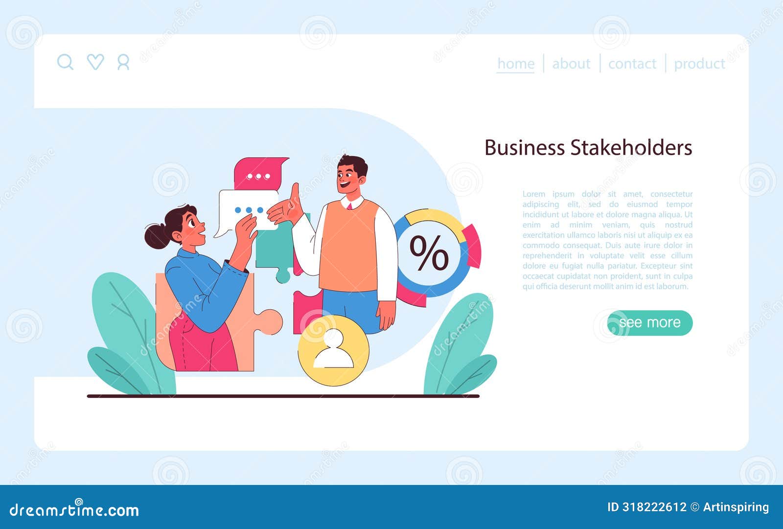 Stakeholders Concept. A Solitary Figure Contemplates A Colorful Pie ...