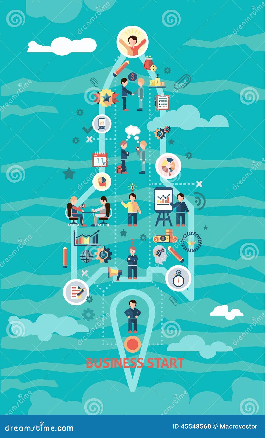 Business start concept stock vector. Illustration of shake - 45548560