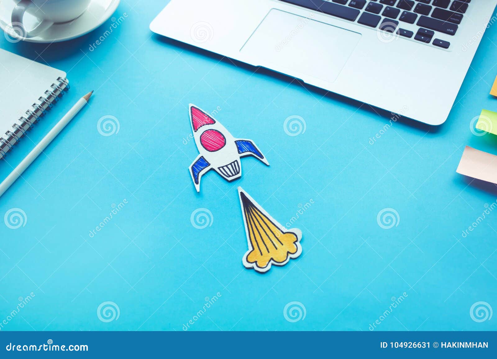 Start Up Table In An Office. Team At Work Planning And Preparing ...