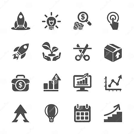 Business Start Up Icon Set, Vector Eps10 Stock Vector - Illustration of ...