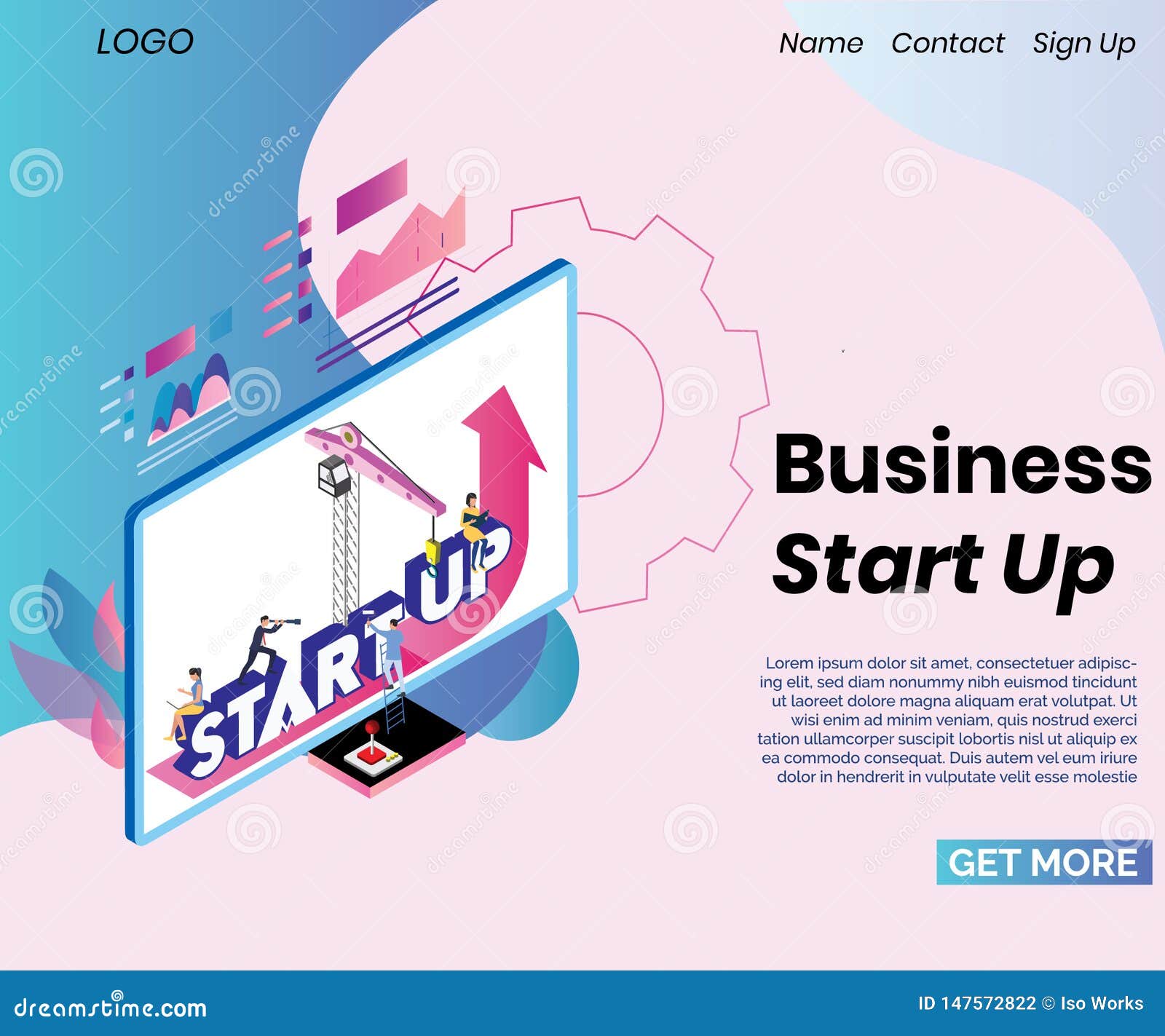 Business Start-Up Process Isometric Artwork Concept Stock Illustration ...