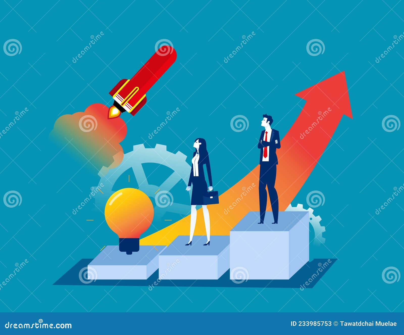 Startup Accelerator Concept Banner Header. Cartoon Vector ...