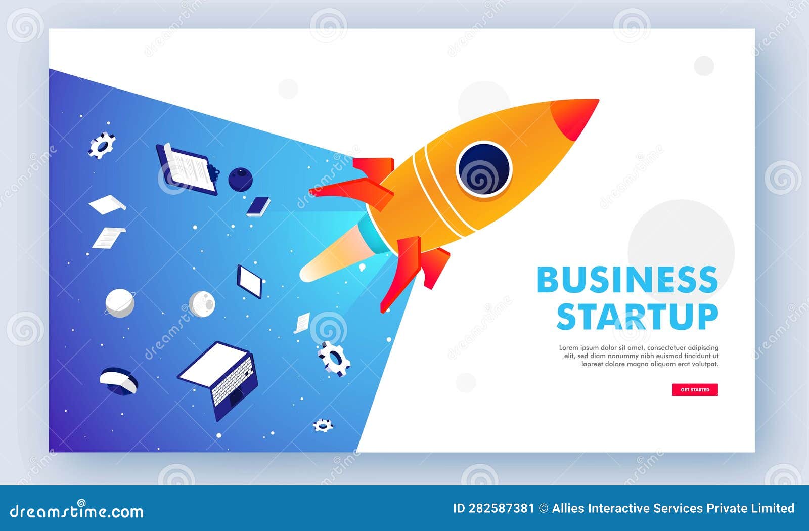 Business Startup Concept Based Landing Page with Successful Launching ...