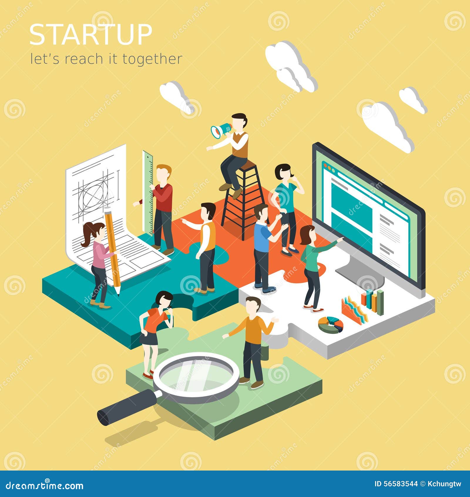 Business startup concept stock vector. Illustration of deal - 56583544