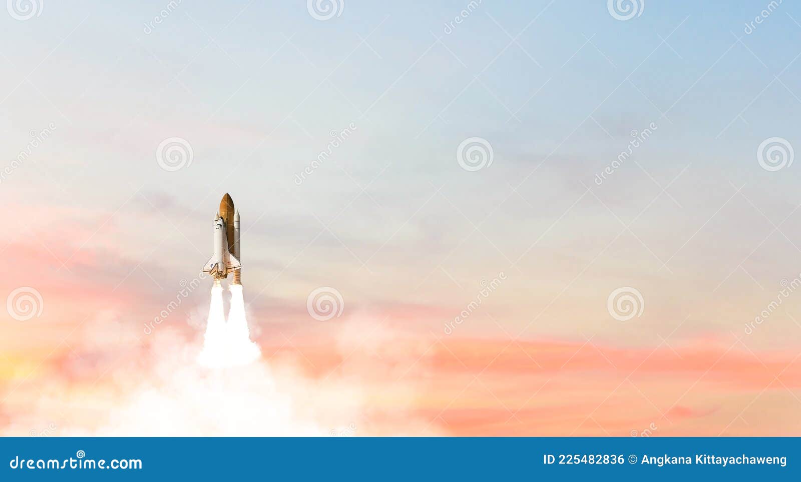 Launch of Space Shuttle Atlantis, Rocket or Spaceship Take Off and ...
