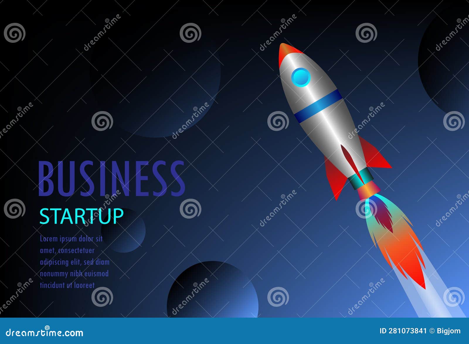 Business Startup Concept. Rocket Space Ship Take Off. Rocket Launches ...