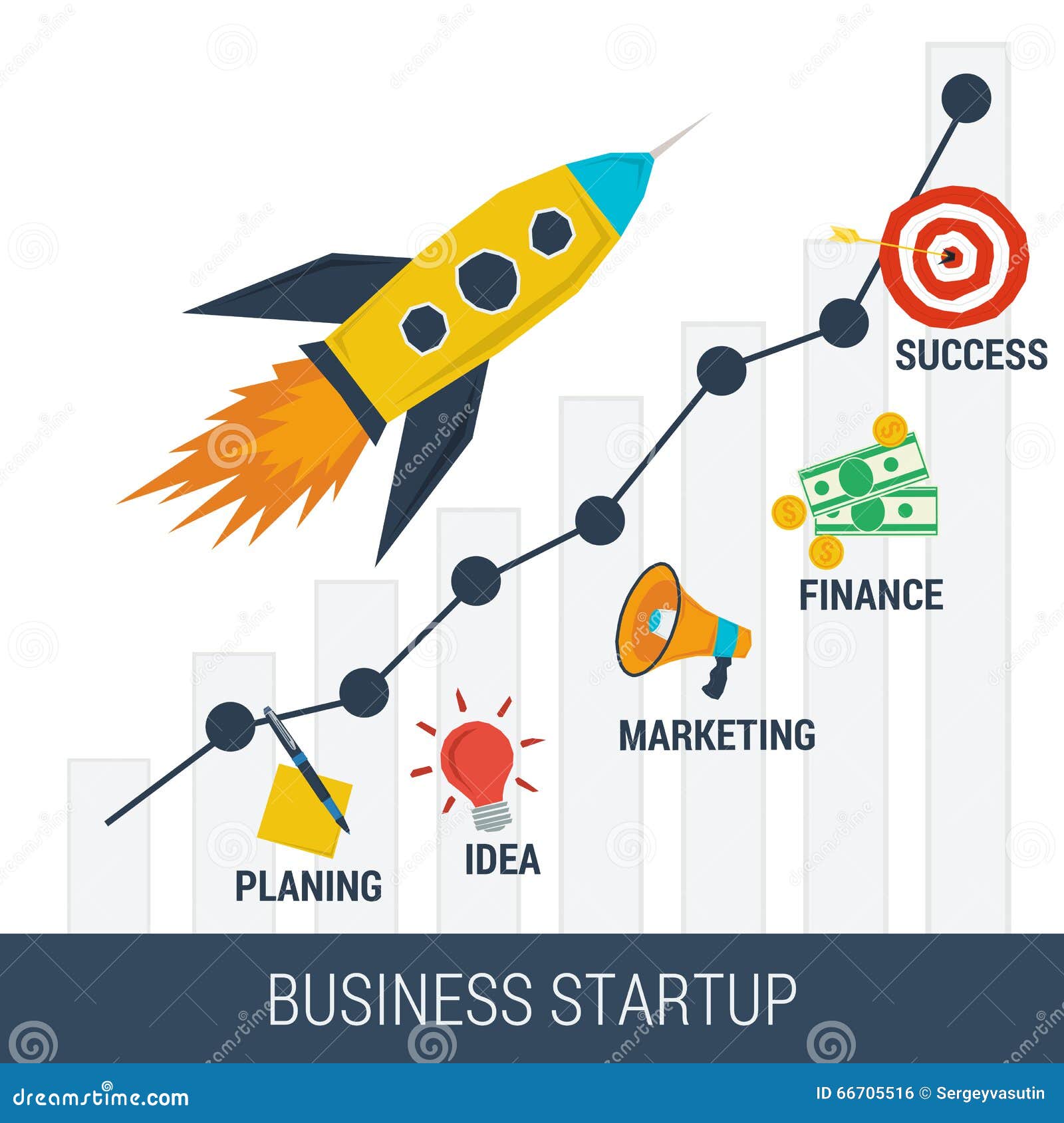 Business startup concept stock illustration. Illustration of computer ...